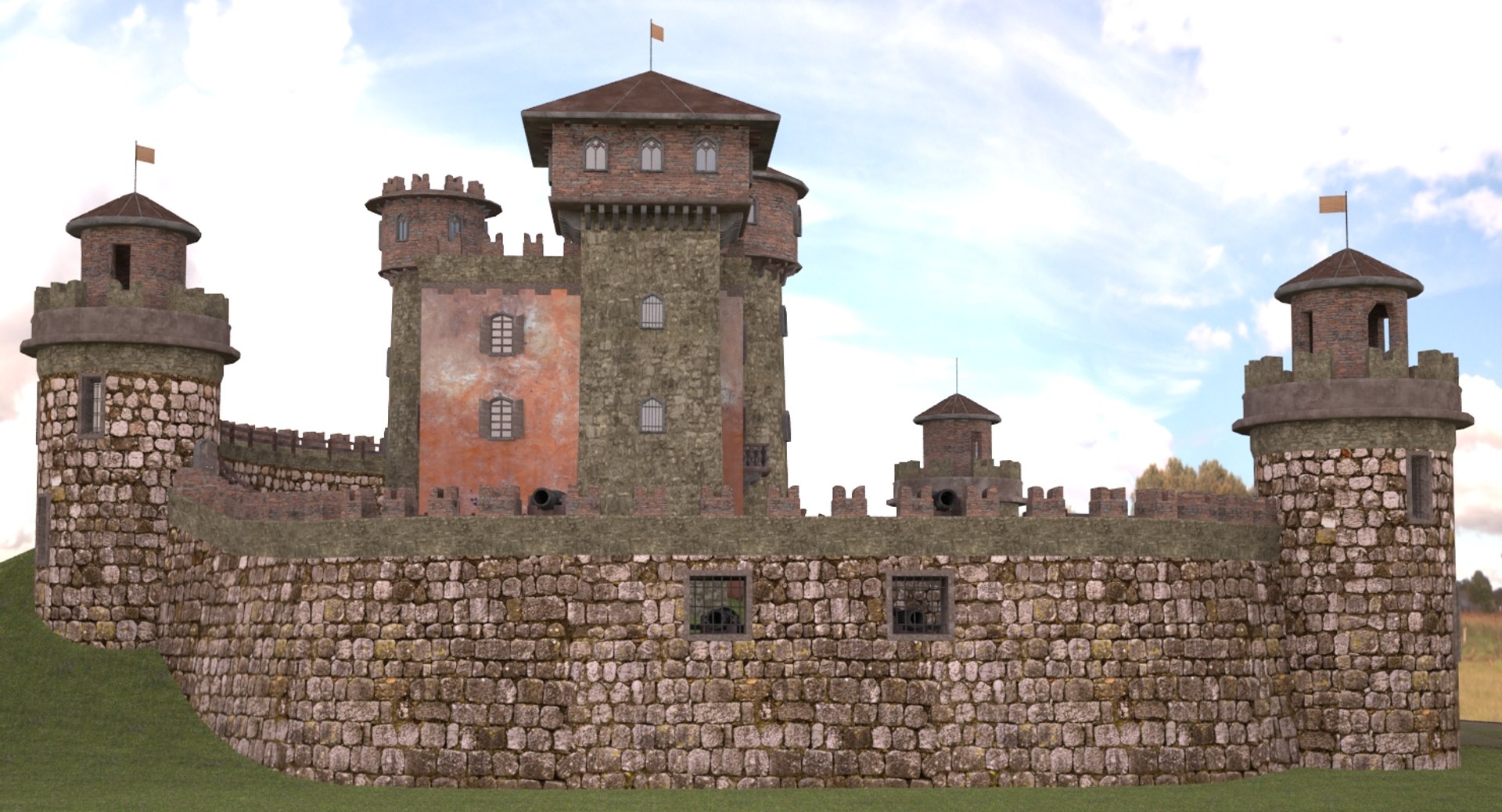 Medieval Castle Italian 3d Model