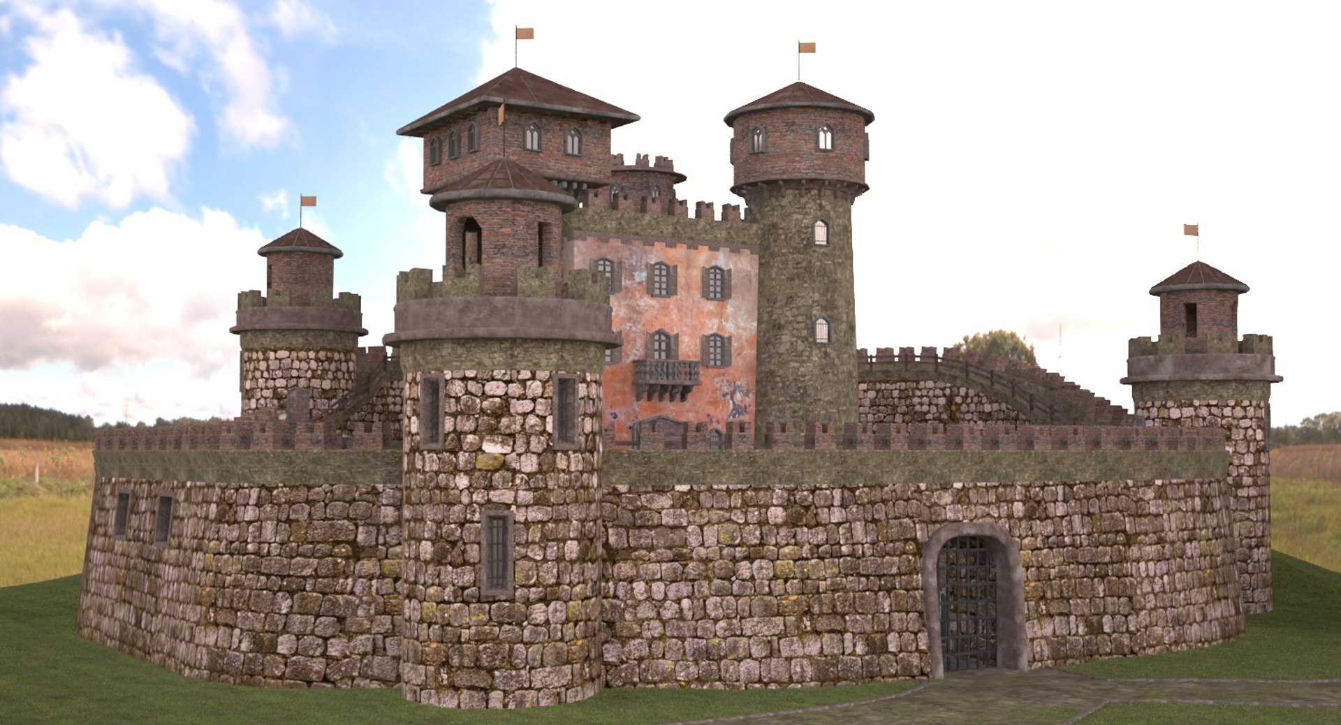 Medieval Castle Italian 3d Model