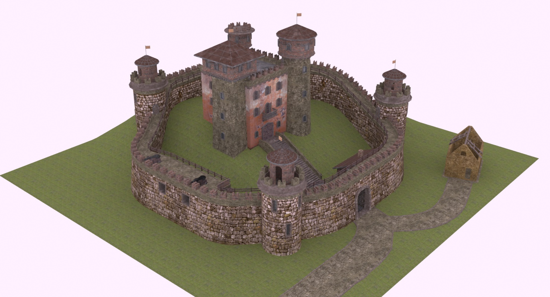 Medieval Castle Italian 3d Model