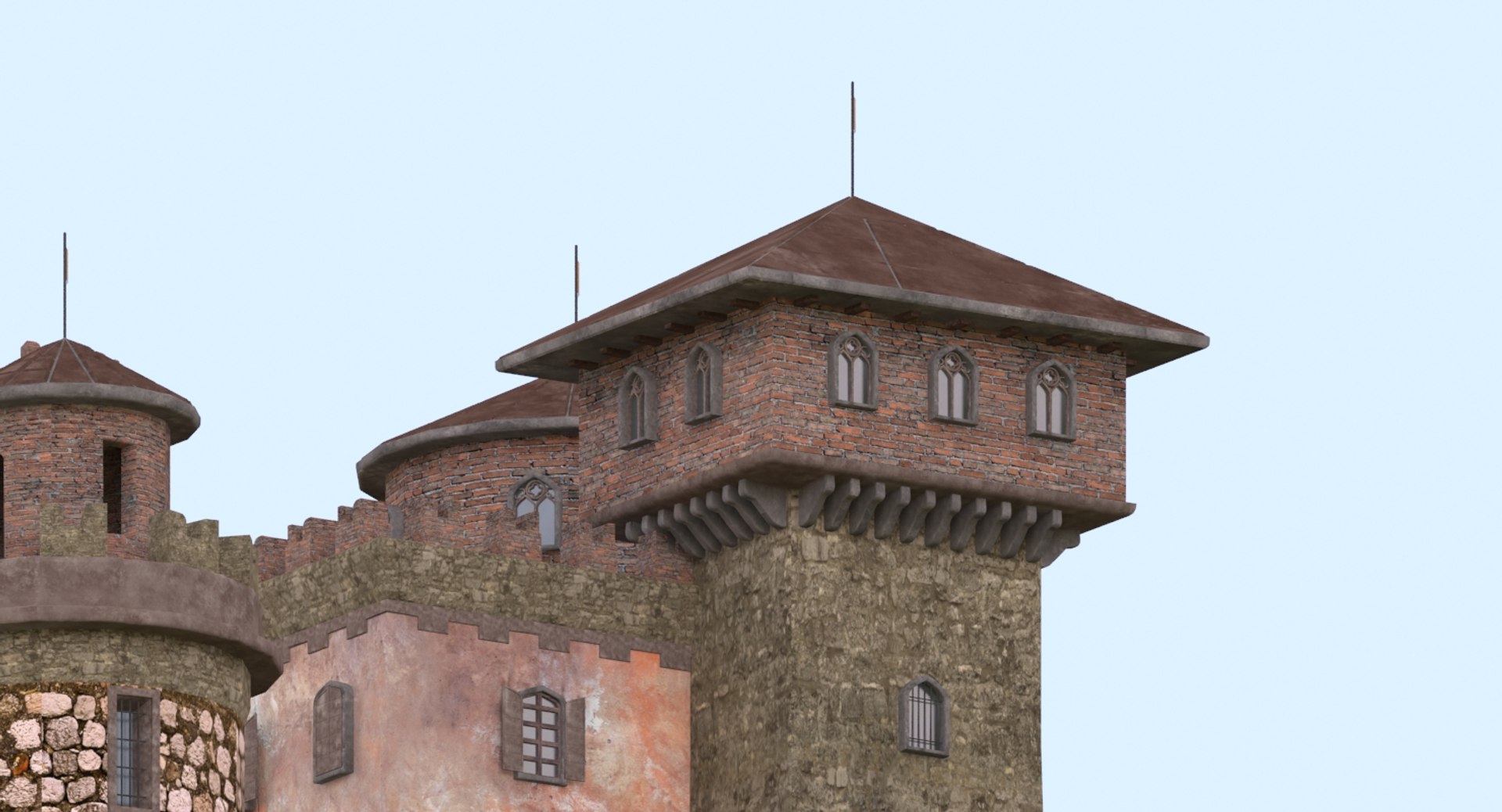 Medieval Castle Italian 3d Model