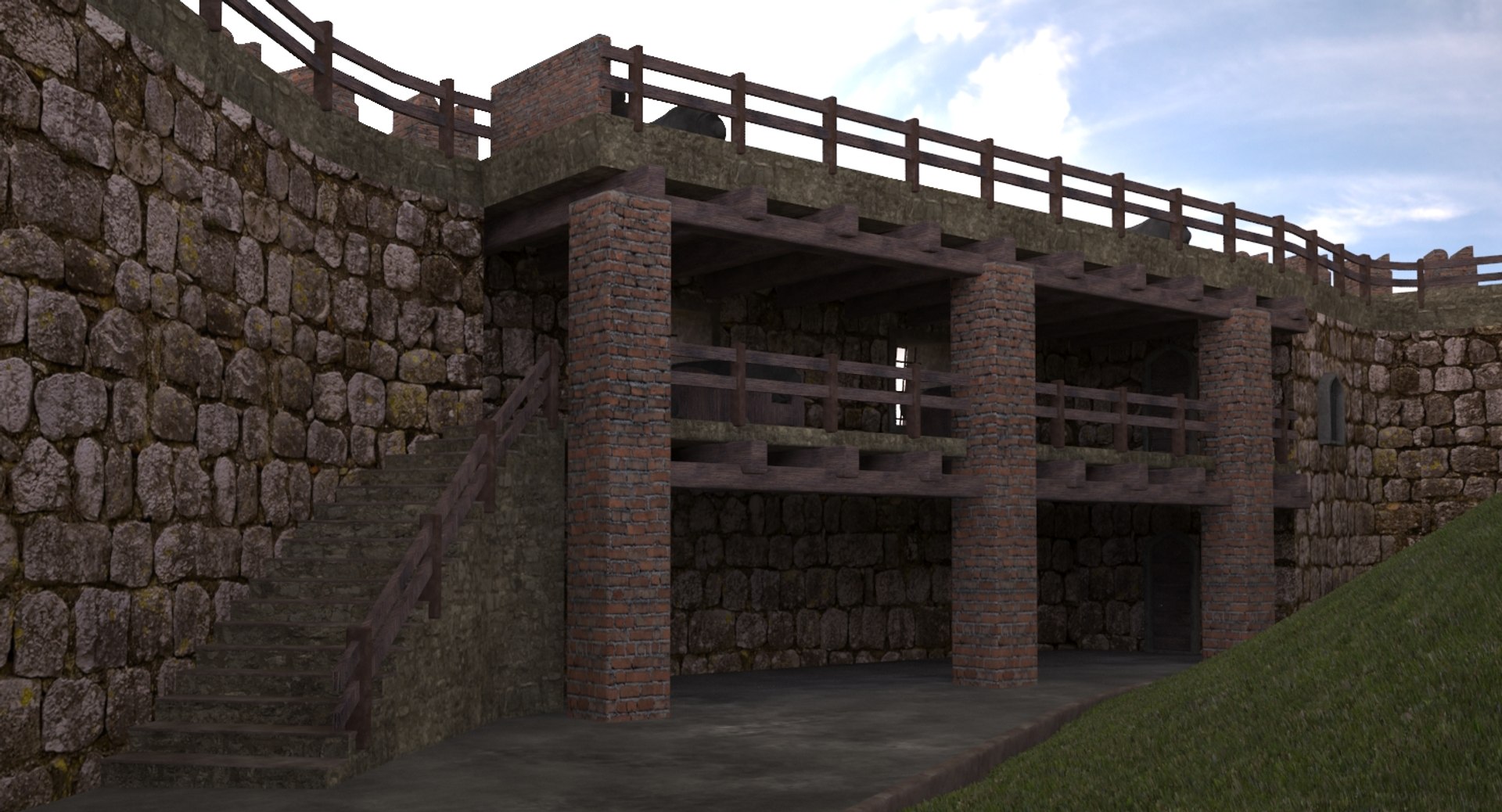 Medieval Castle Italian 3d Model