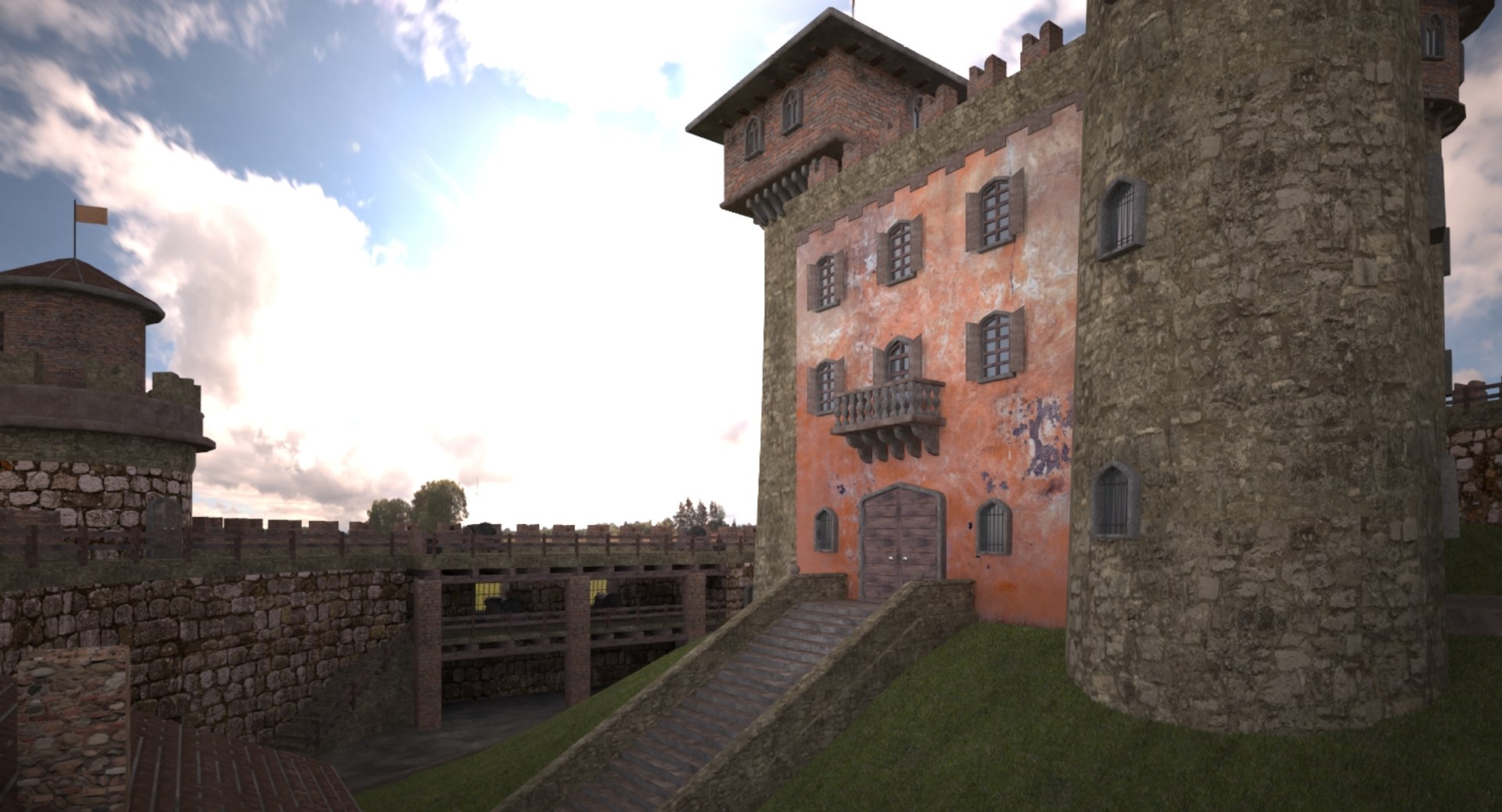 Medieval Castle Italian 3d Model