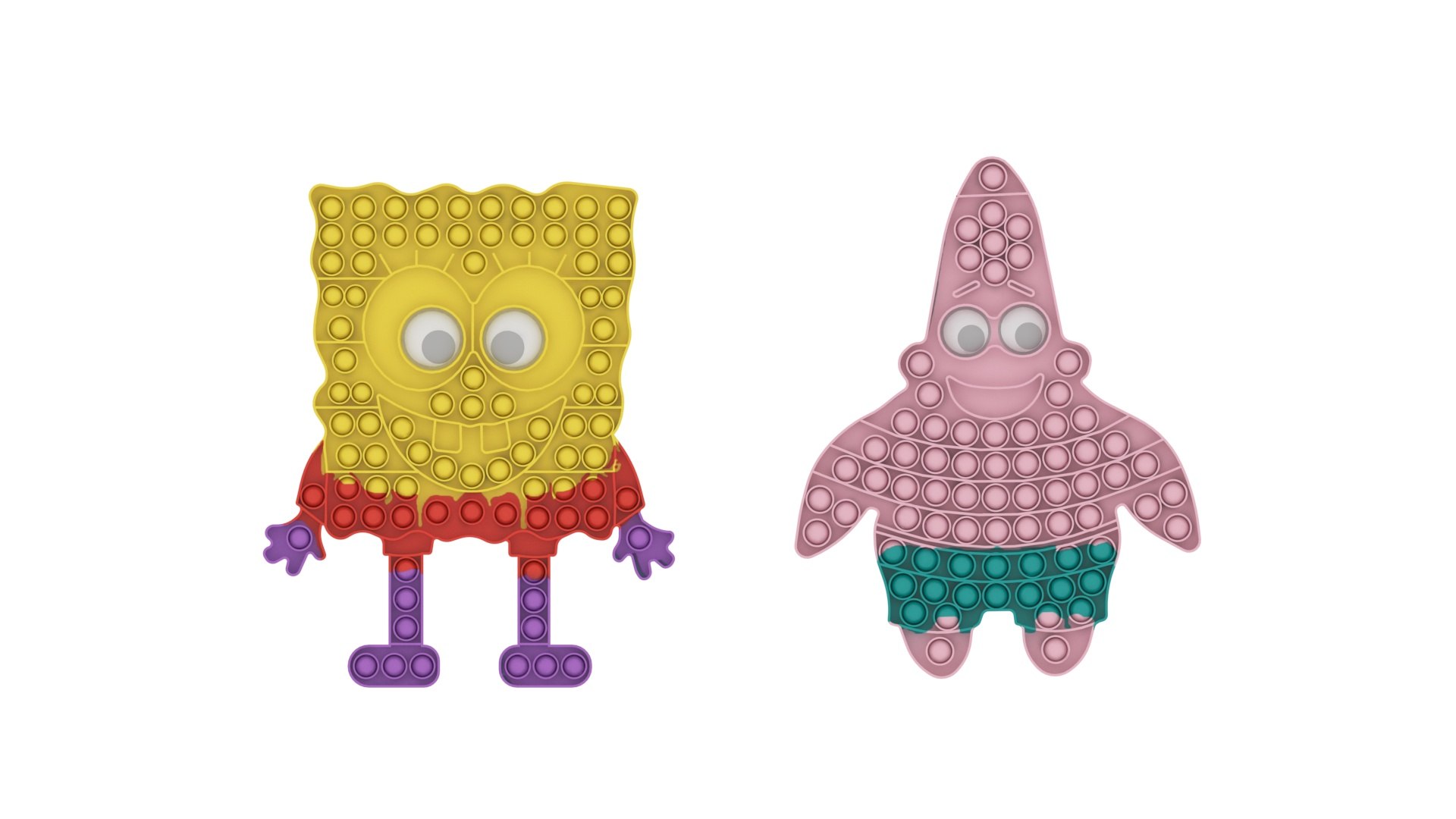 Spongebob And Patrick Pop It Fidget Toys Set 3D - TurboSquid 1804391