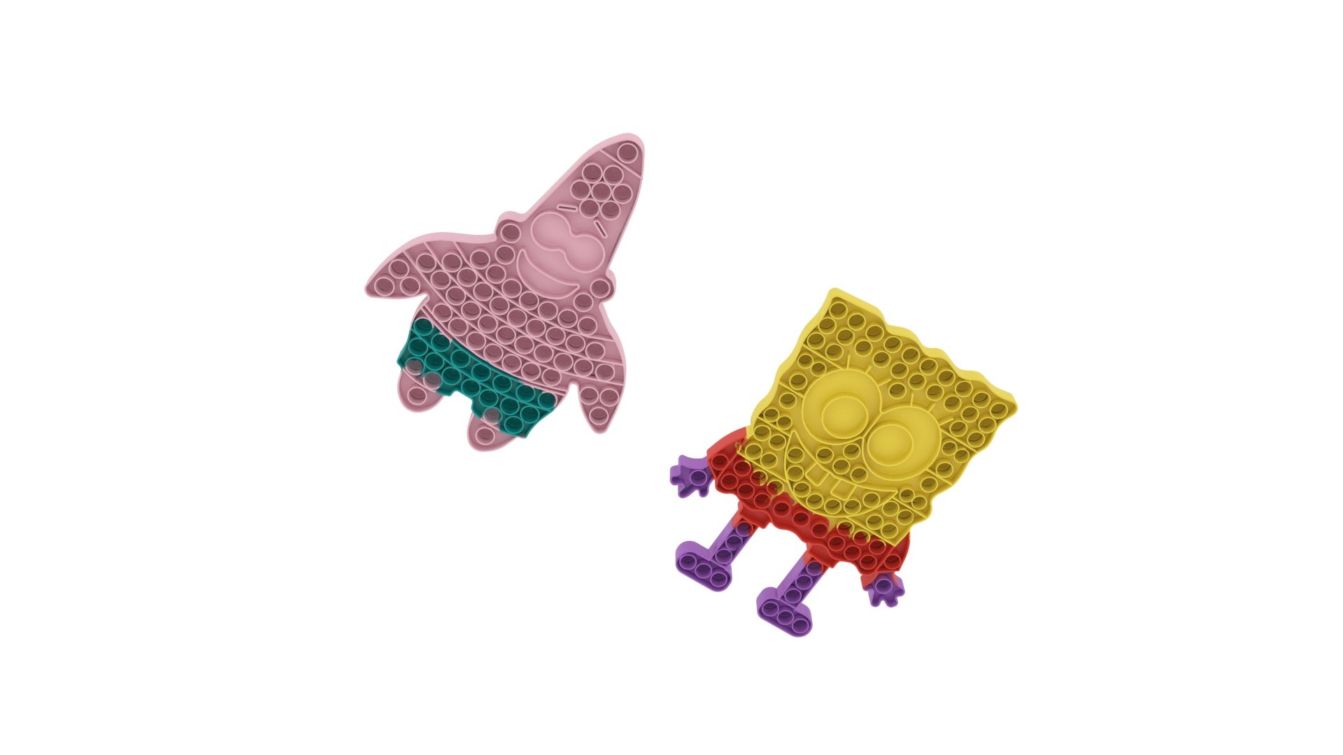 Spongebob And Patrick Pop It Fidget Toys Set 3D - TurboSquid 1804391