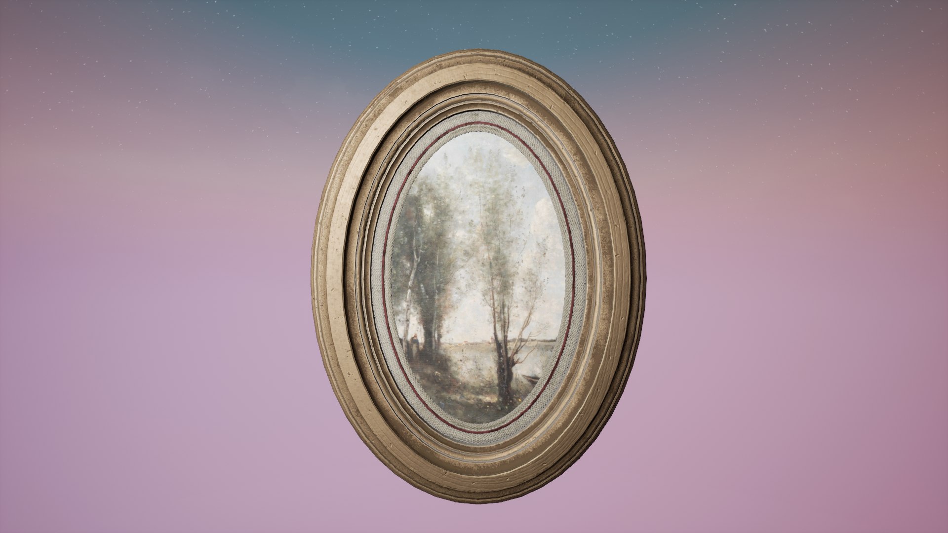 3D Oval Old Picture Frame - PBR Low-poly 3D Model Model - TurboSquid ...