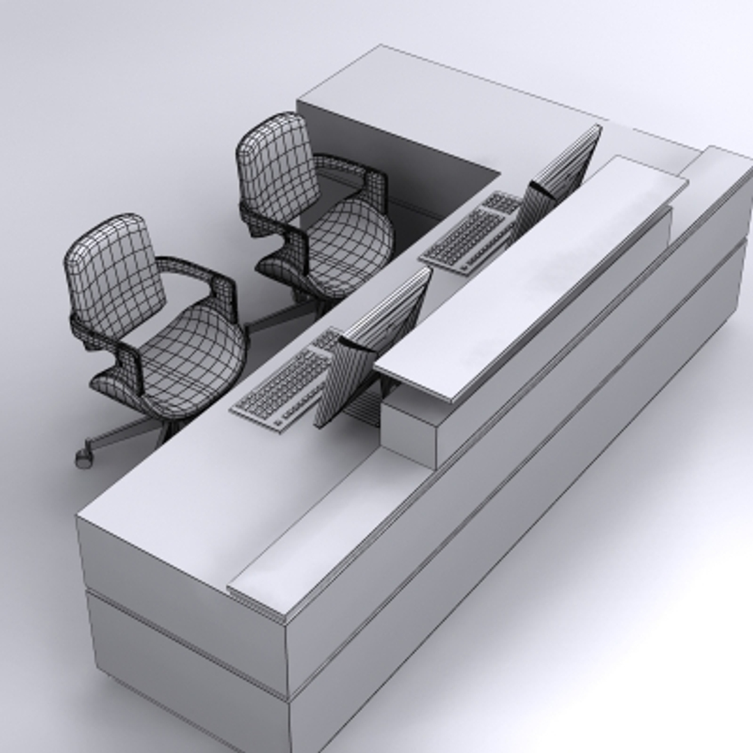 3d model reception desk