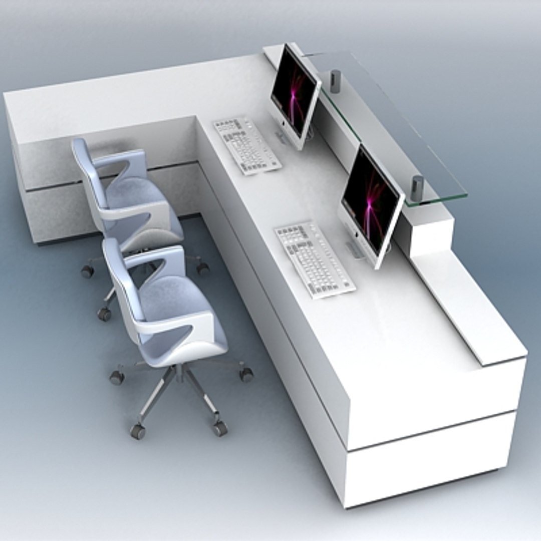 3d Model Reception Desk