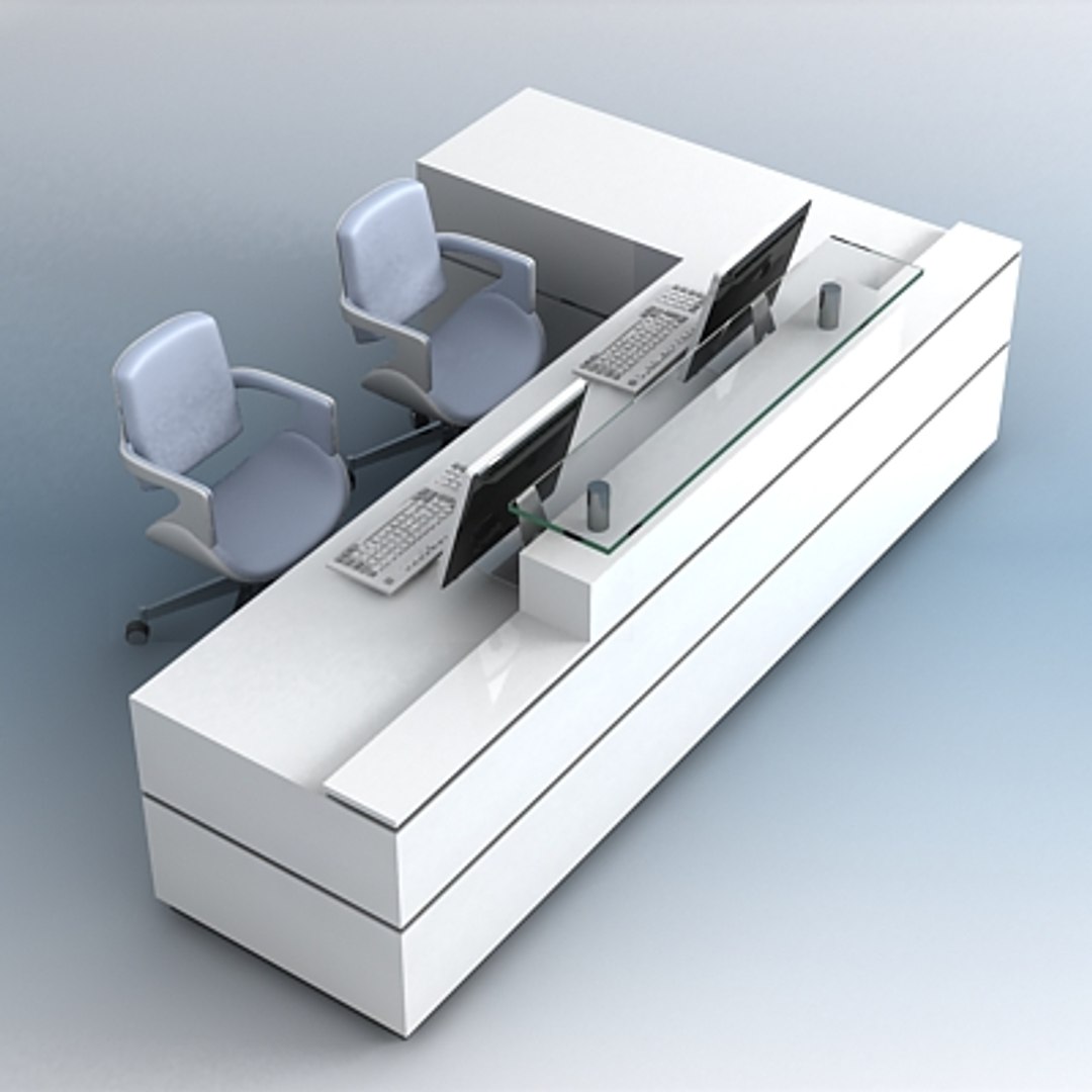 3d Model Reception Desk