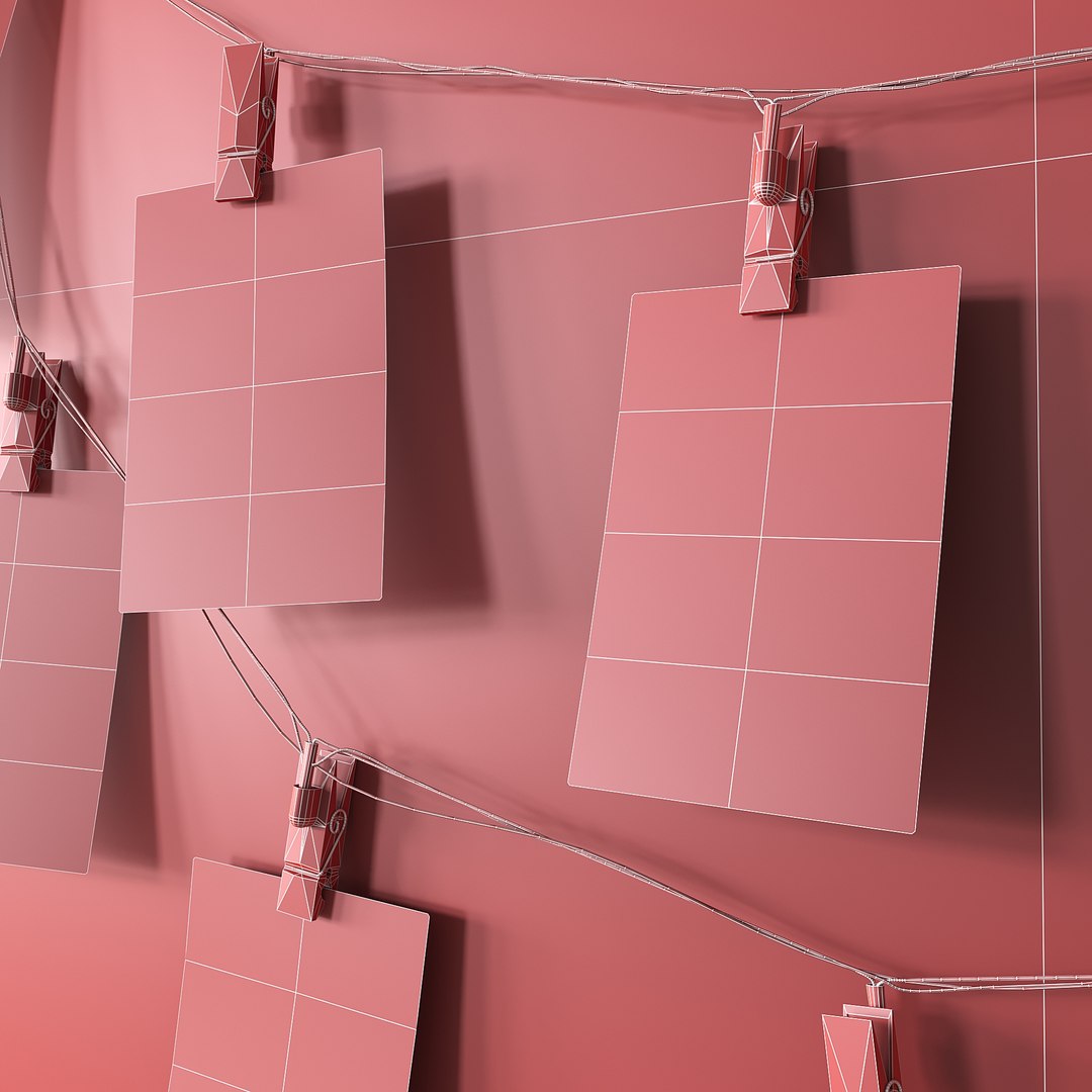 Editable Photo Garland Beige 3D Model - TurboSquid 2013876