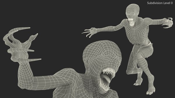 3D creature attacking pose monster beast - TurboSquid 1699098