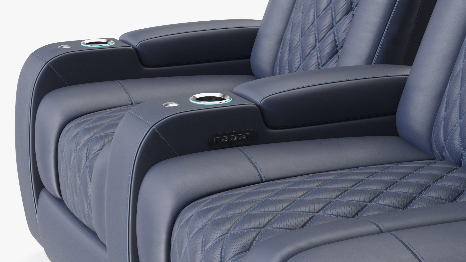 Modular Home Theater Seating Row Blue 3D Model - TurboSquid 2386891