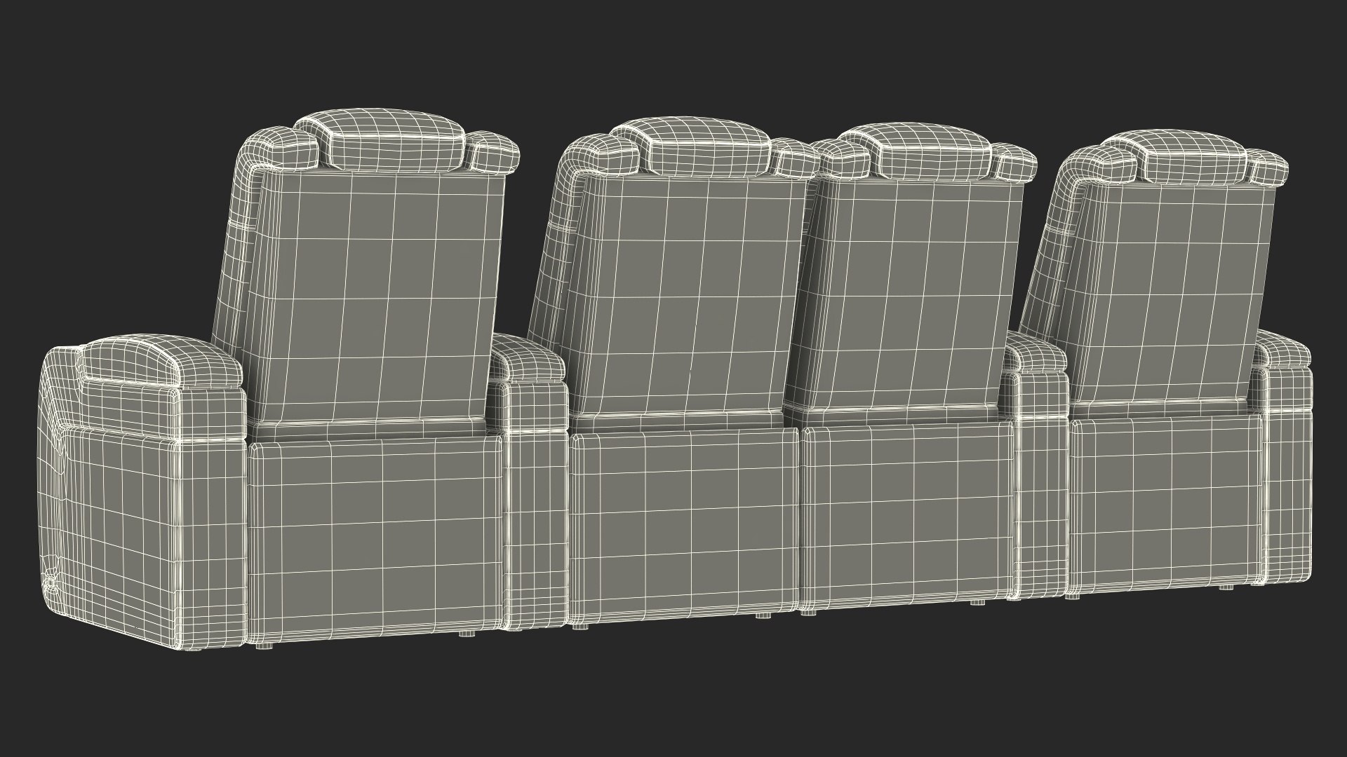 Modular Home Theater Seating Row Blue 3D Model - TurboSquid 2386891