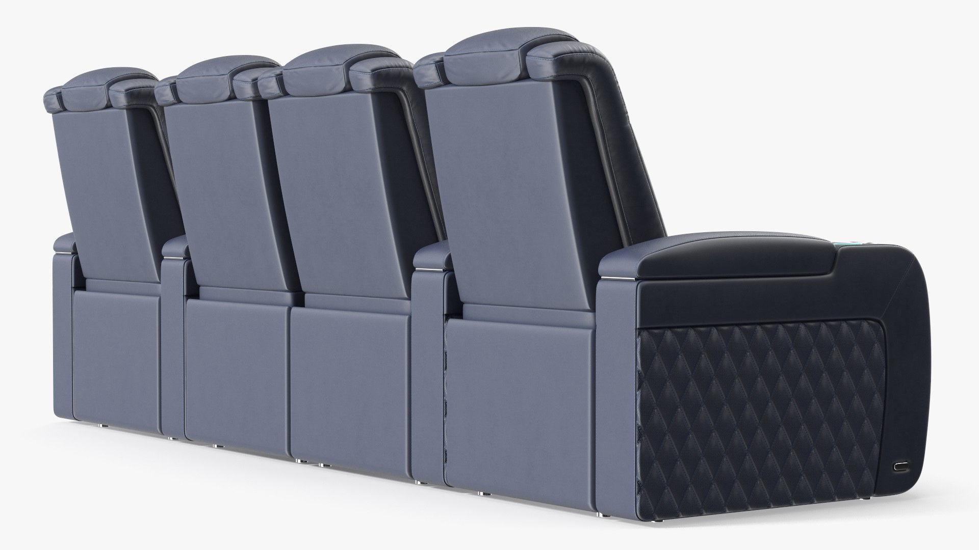 Modular Home Theater Seating Row Blue 3D Model - TurboSquid 2386891