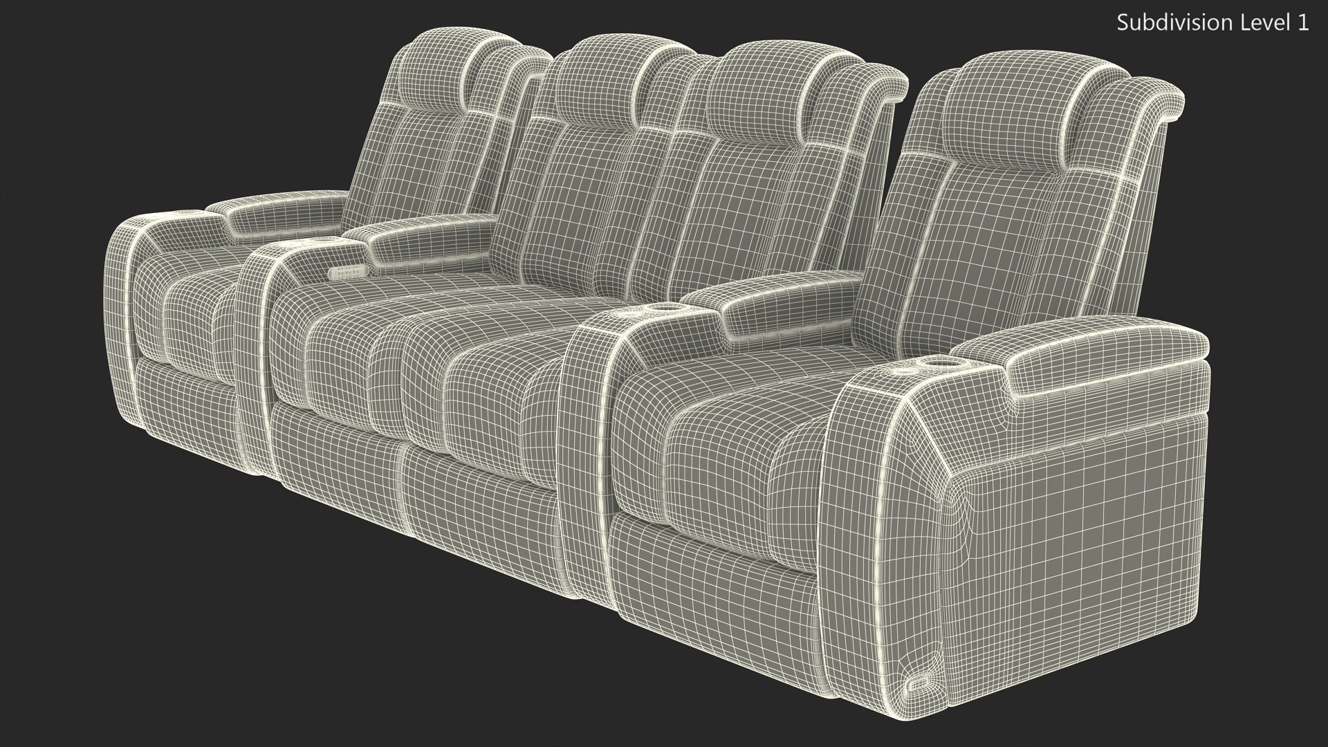 Modular Home Theater Seating Row Blue 3D Model - TurboSquid 2386891