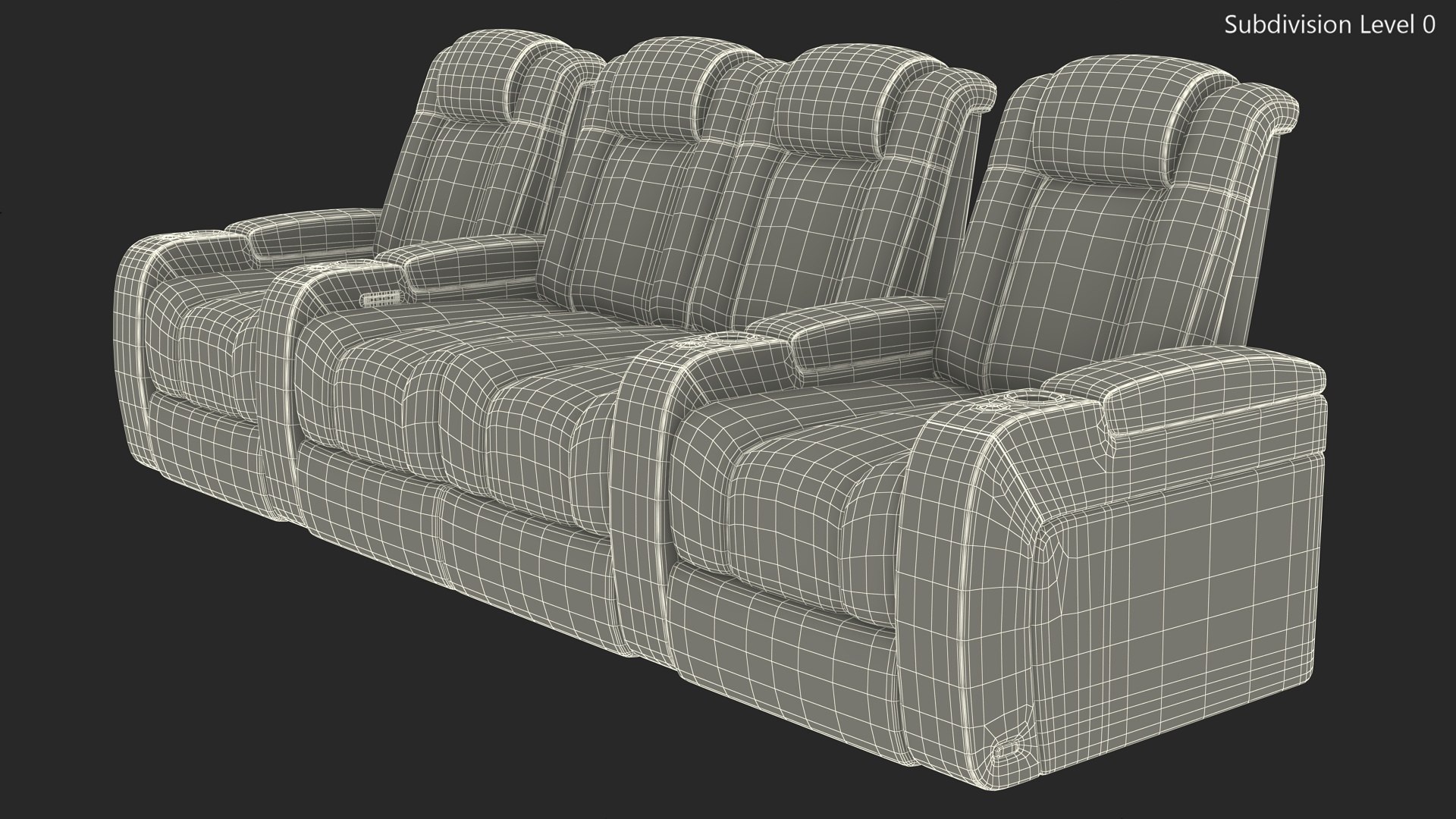 Modular Home Theater Seating Row Blue 3D Model - TurboSquid 2386891