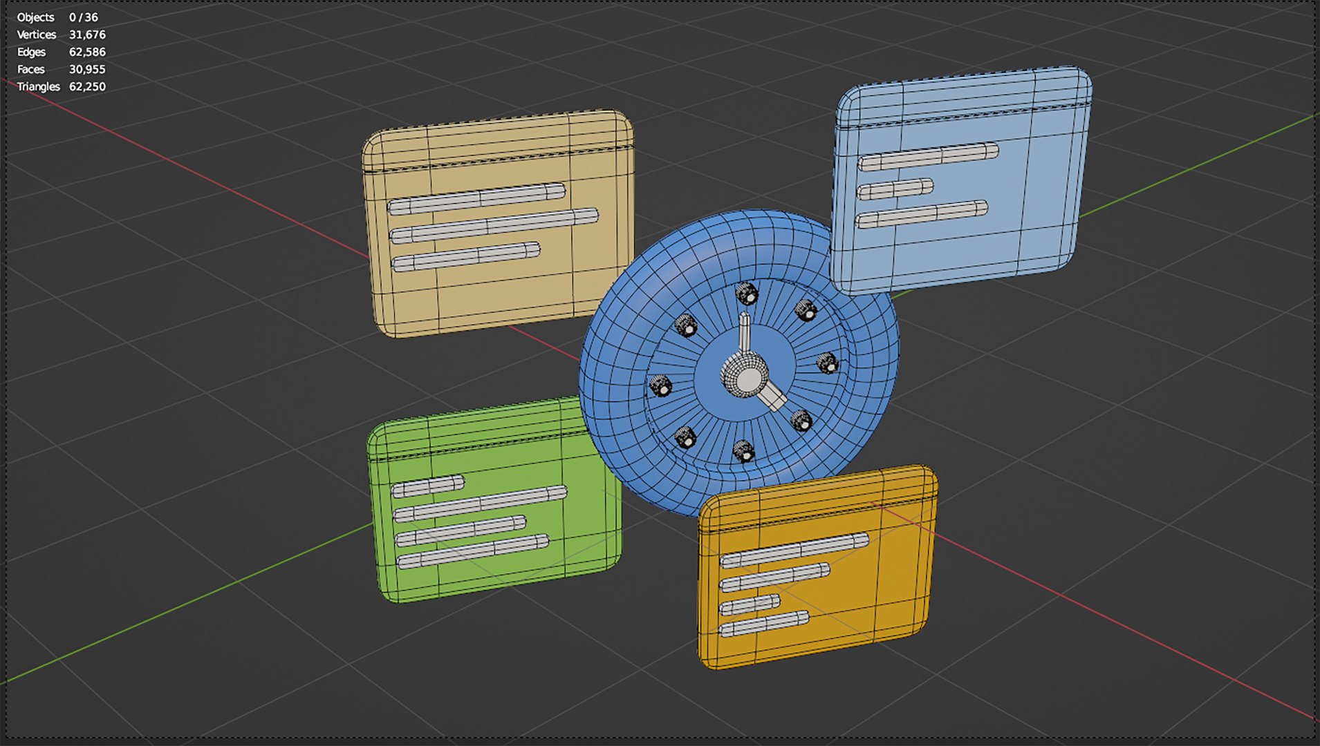 3D 3d Clock And Notifications Icon Model - TurboSquid 2045458