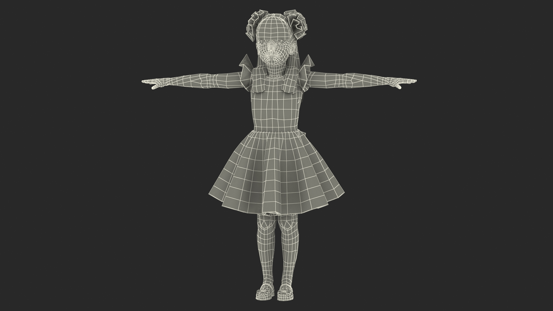Child Girl Party Dress Rigged 3D Model - TurboSquid 2080884
