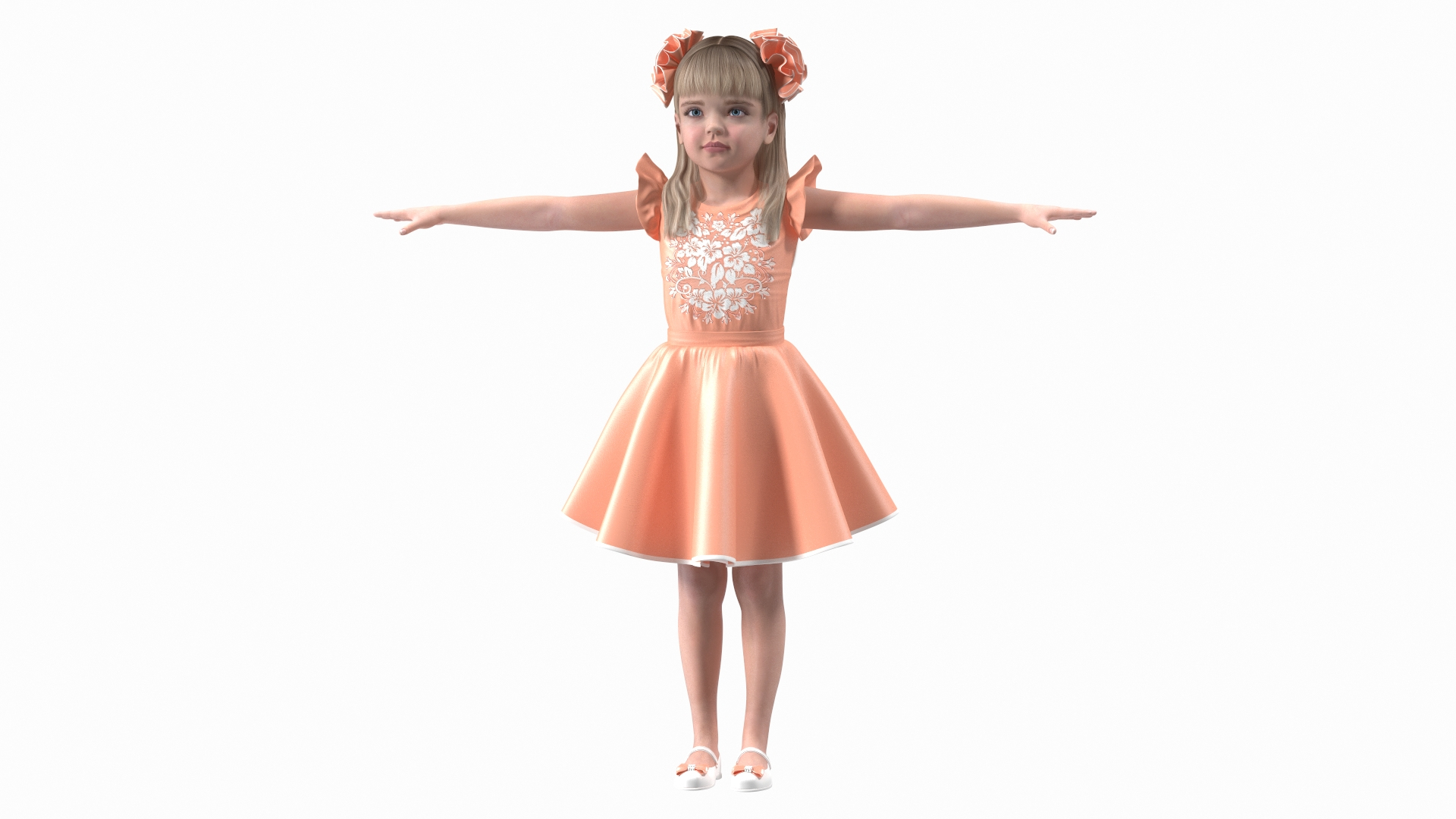 Child Girl Party Dress Rigged 3D Model - TurboSquid 2080884
