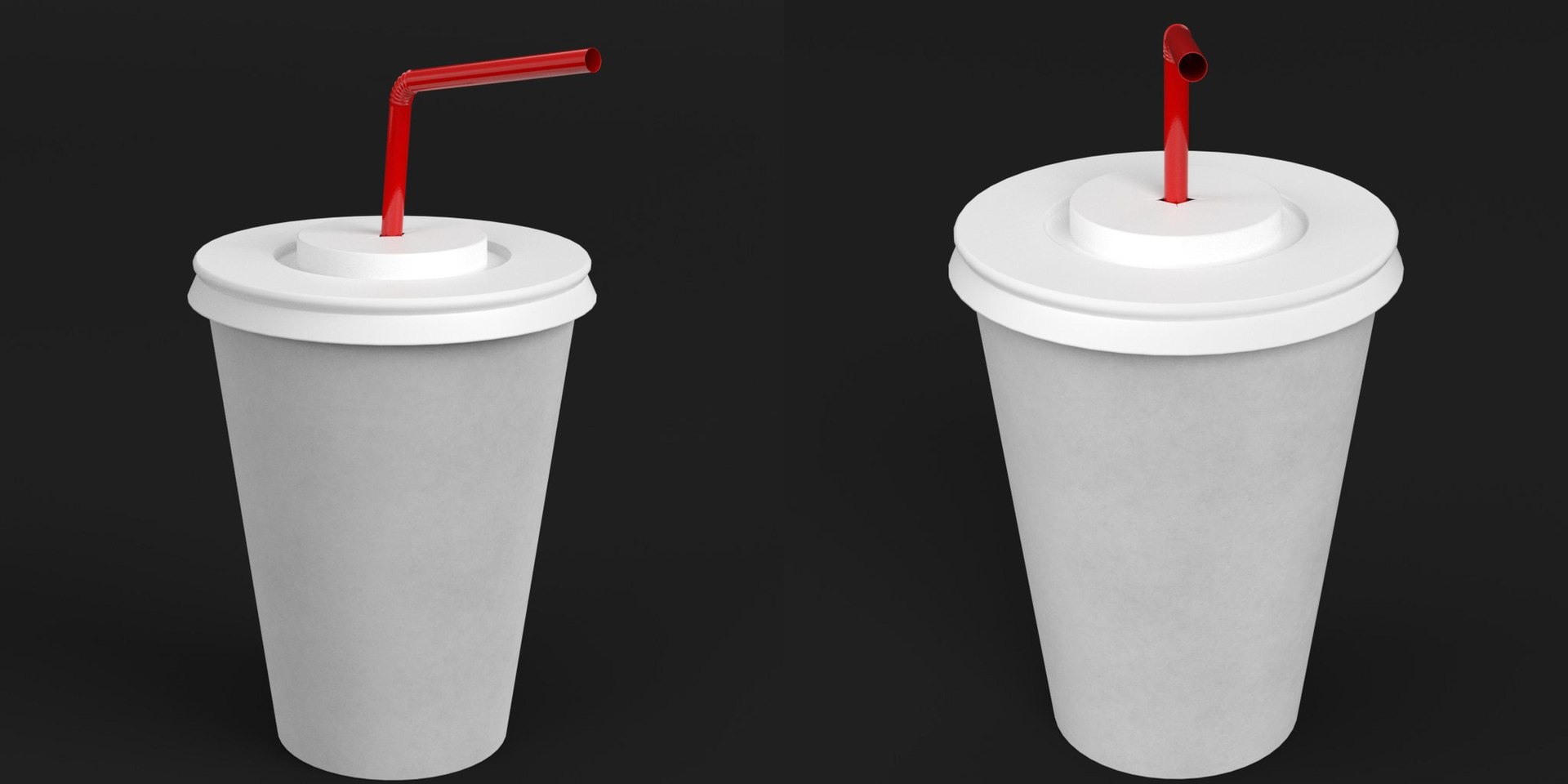 3D disposable paper cup straw - TurboSquid 1229076