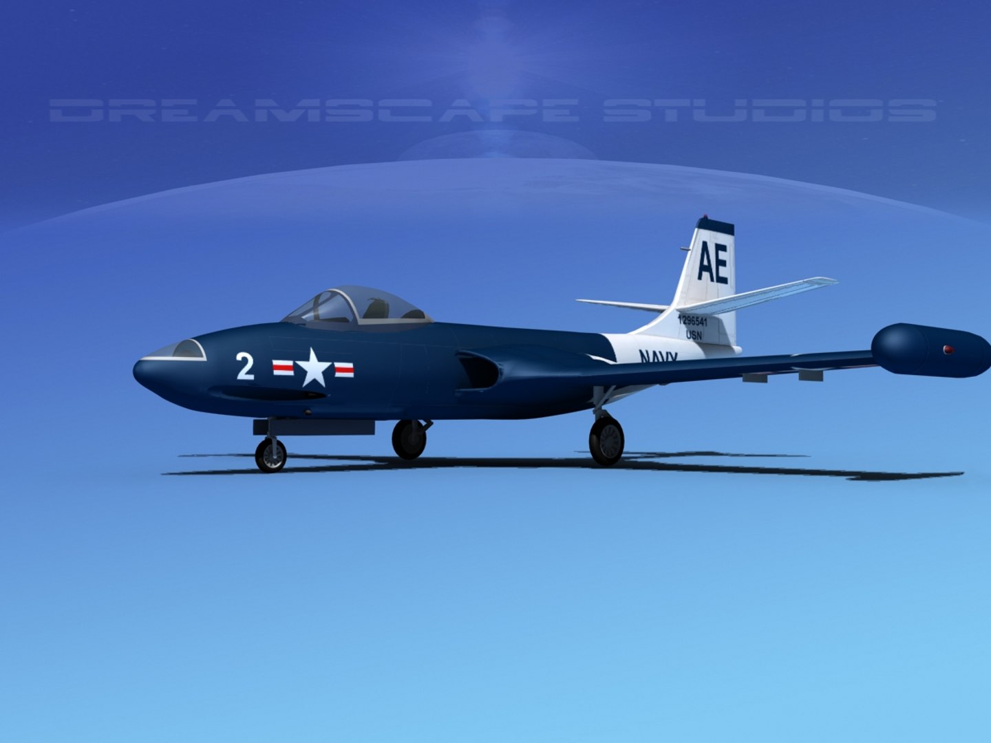 Korean F2h Banshee Jet Fighter 3d Max
