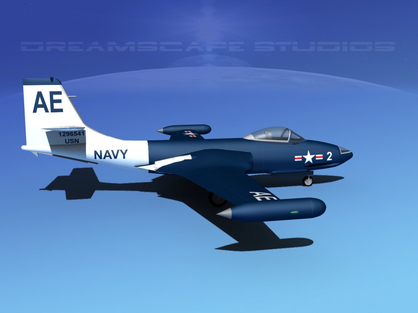 Korean F2h Banshee Jet Fighter 3d Max