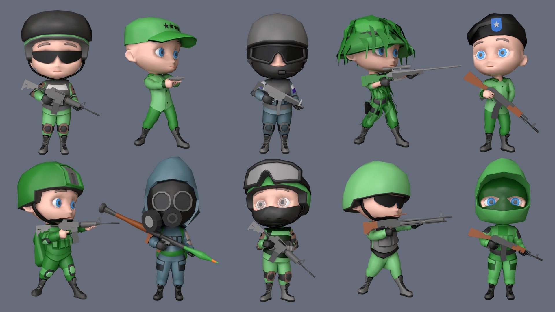 3D Characters 2 03 Military - TurboSquid 1828050