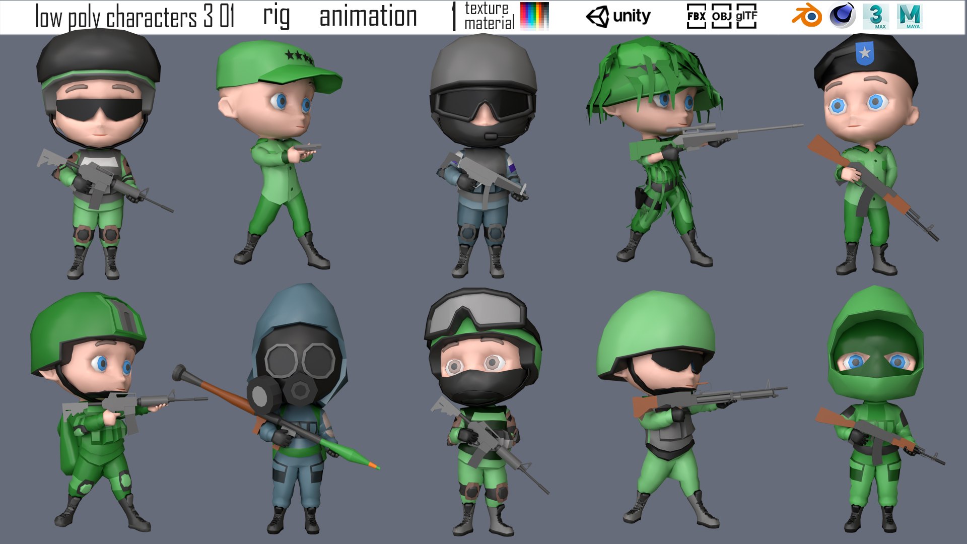 3D Characters 2 03 Military - TurboSquid 1828050