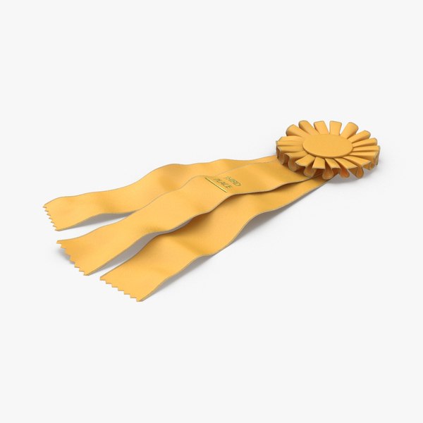 Prize-ribbon-01---yellow-flat model - TurboSquid 1218906