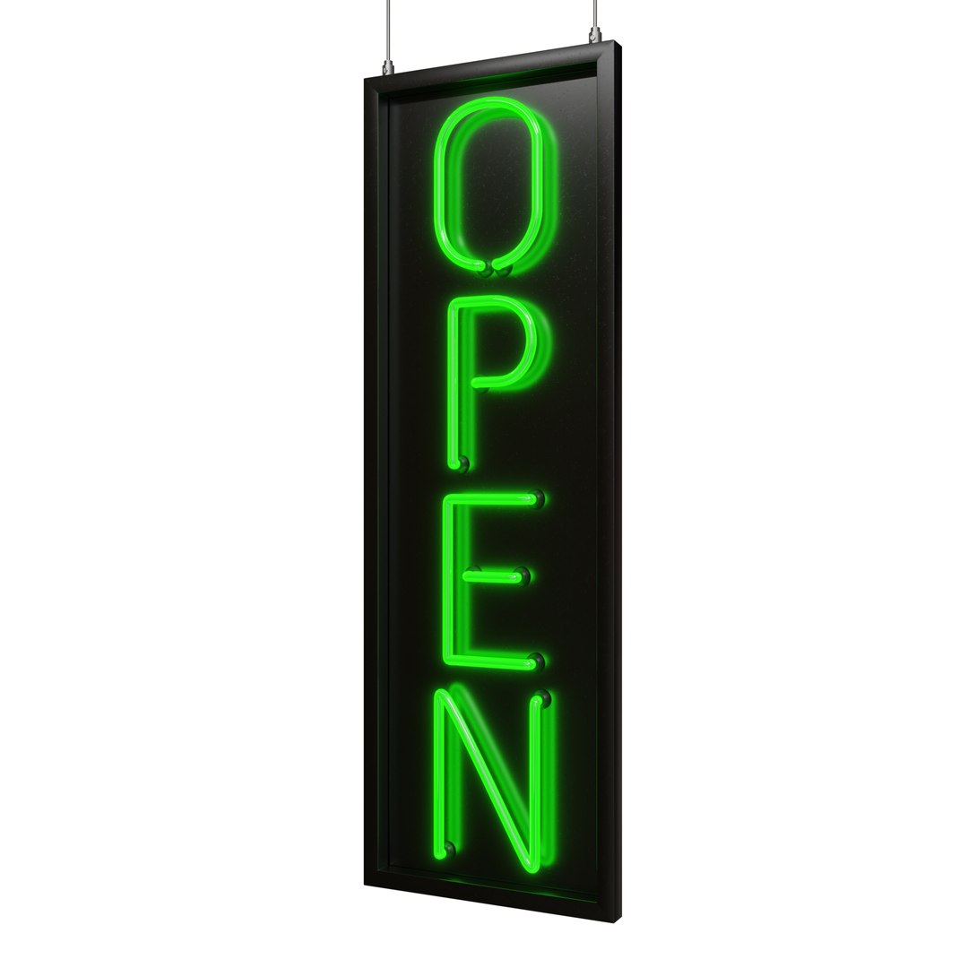 Neon Open Sign 3D Model - TurboSquid 1900994