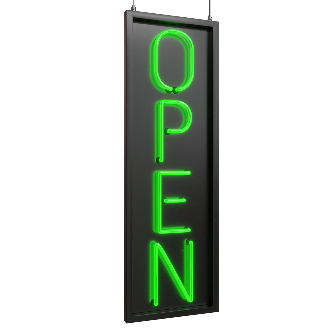 Neon Open Sign 3D Model - TurboSquid 1900994