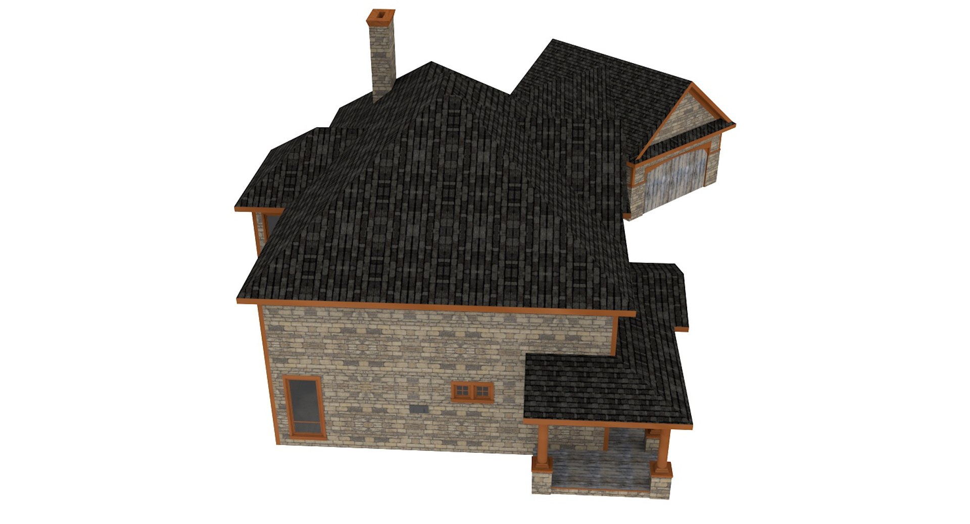 3D American Big Suburban House Model - TurboSquid 1232806