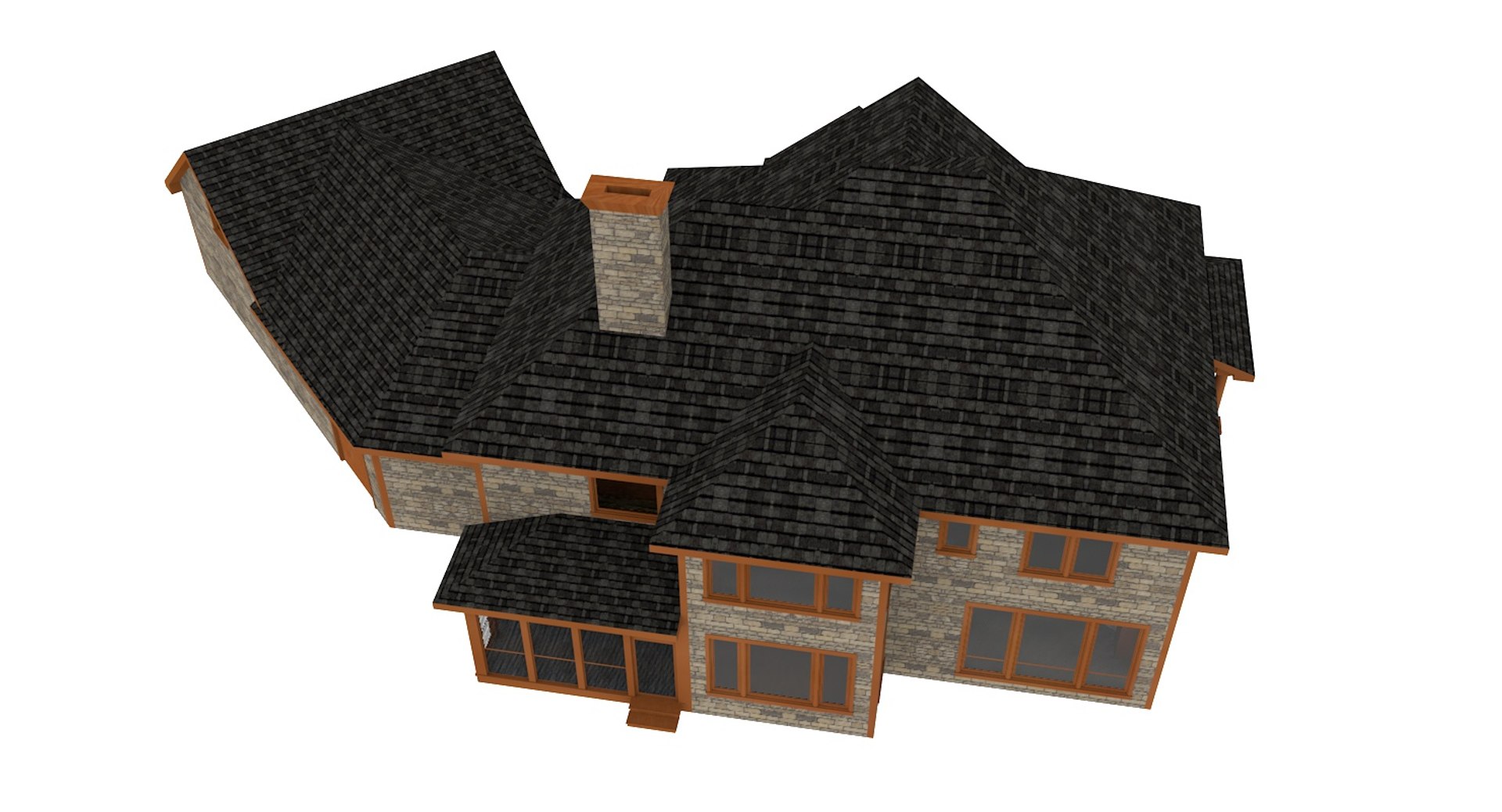 3D American Big Suburban House Model - TurboSquid 1232806