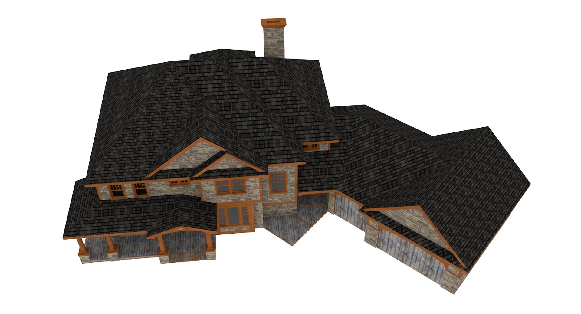 3D American Big Suburban House Model - TurboSquid 1232806