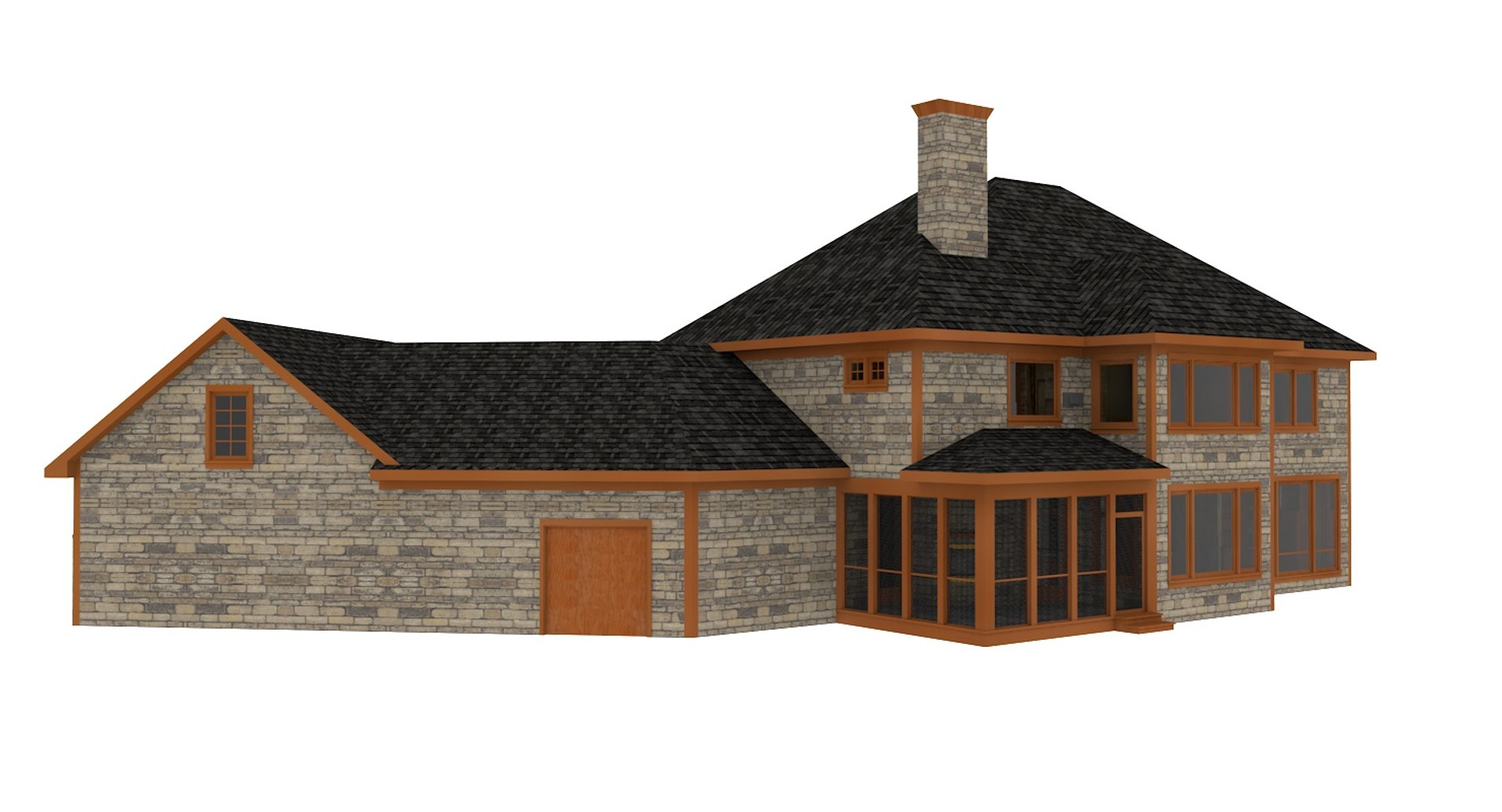 3D American Big Suburban House Model - TurboSquid 1232806