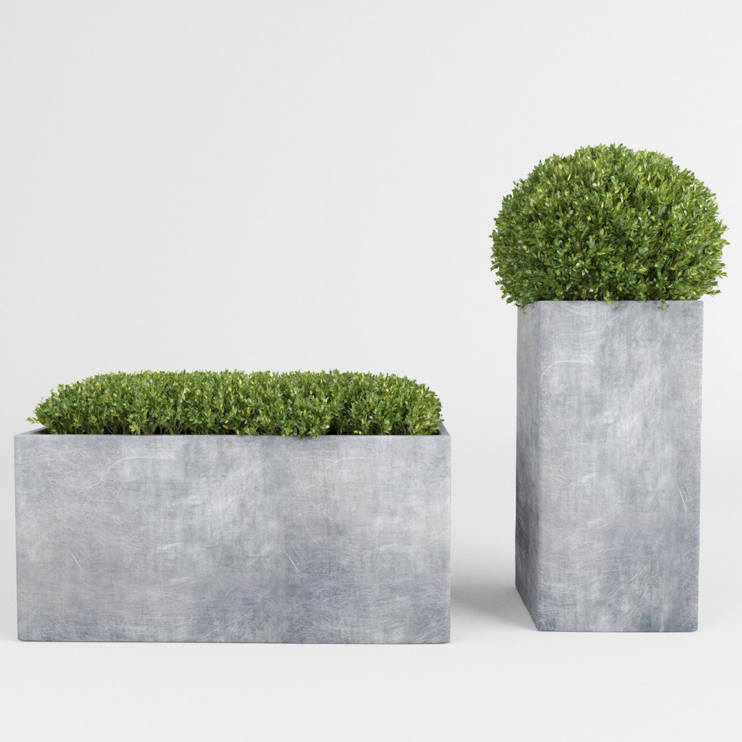 Realistic Planters Square 3d Max