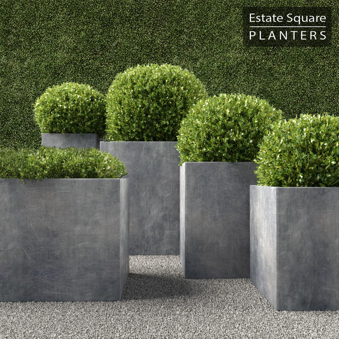 Realistic Planters Square 3d Max