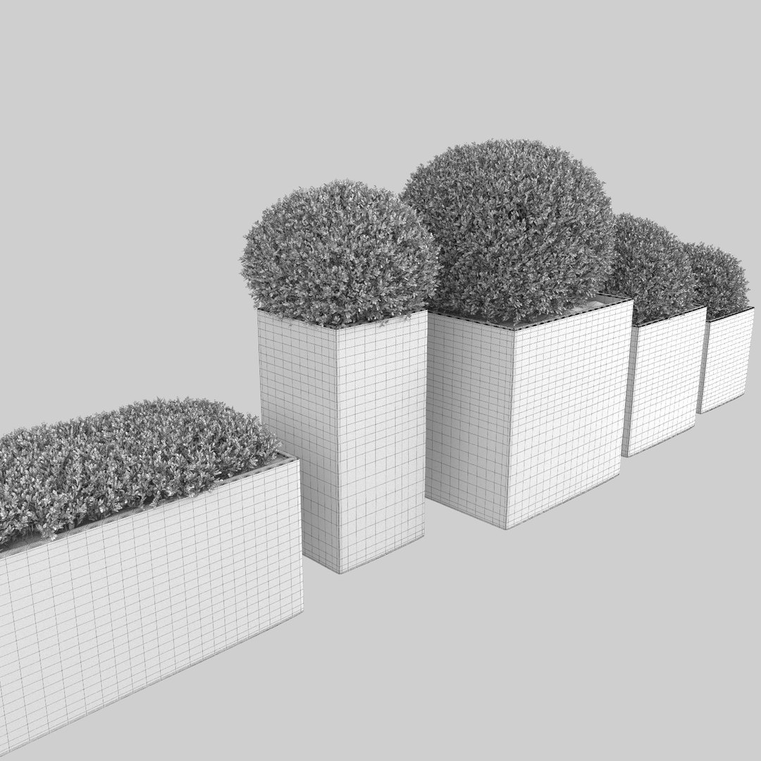 Realistic Planters Square 3d Max