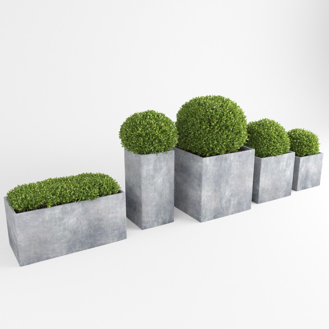 Realistic Planters Square 3d Max