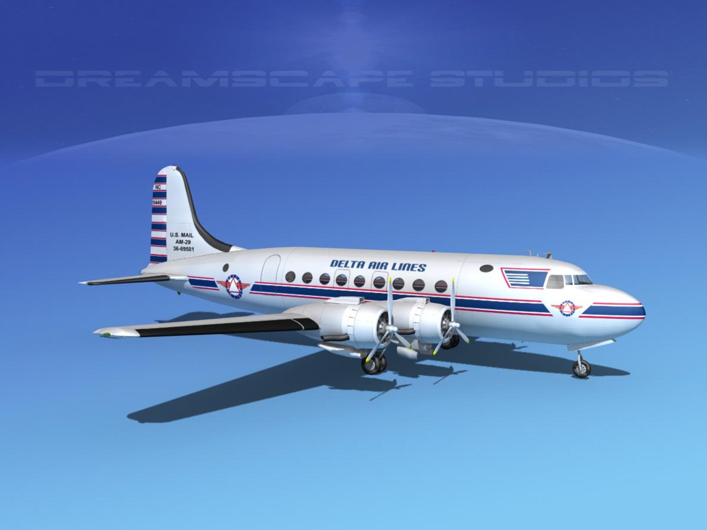 3d Dc-4 Airlines