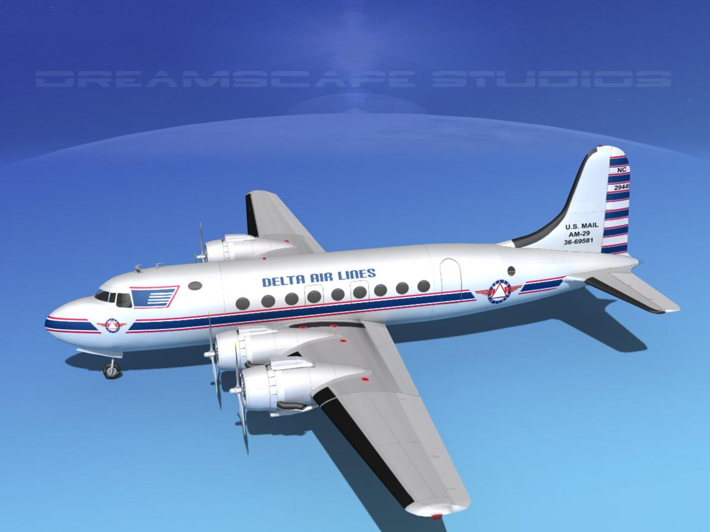 3d Dc-4 Airlines