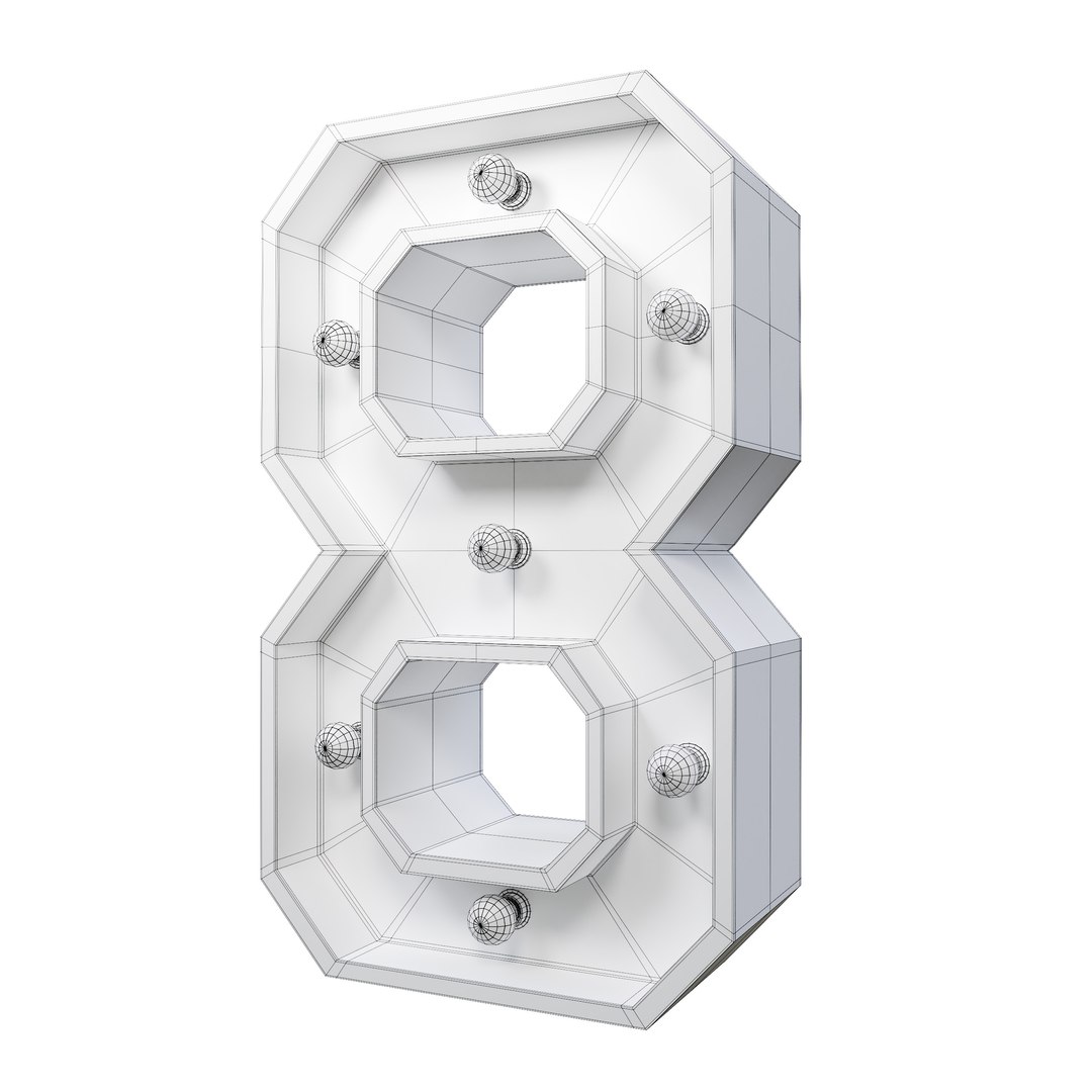 Marquee Number Eight Wooden Led Glow Sign 3dmodel 3D - TurboSquid 1973439