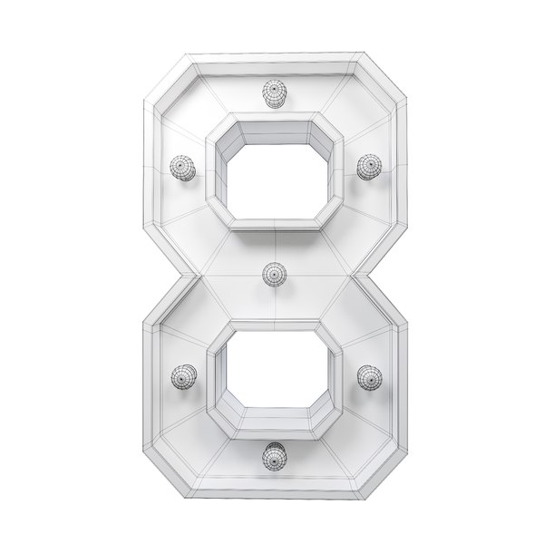 Marquee number eight wooden led glow sign 3dmodel 3D - TurboSquid 1973439
