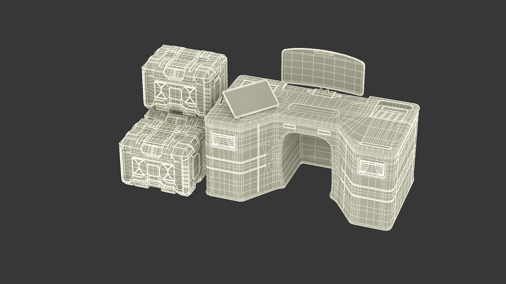 Sci-Fi Command Console With Storage Crates 3D - TurboSquid 2349933
