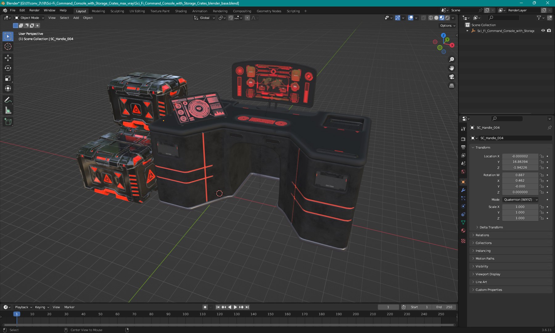 Sci-Fi Command Console With Storage Crates 3D - TurboSquid 2349933