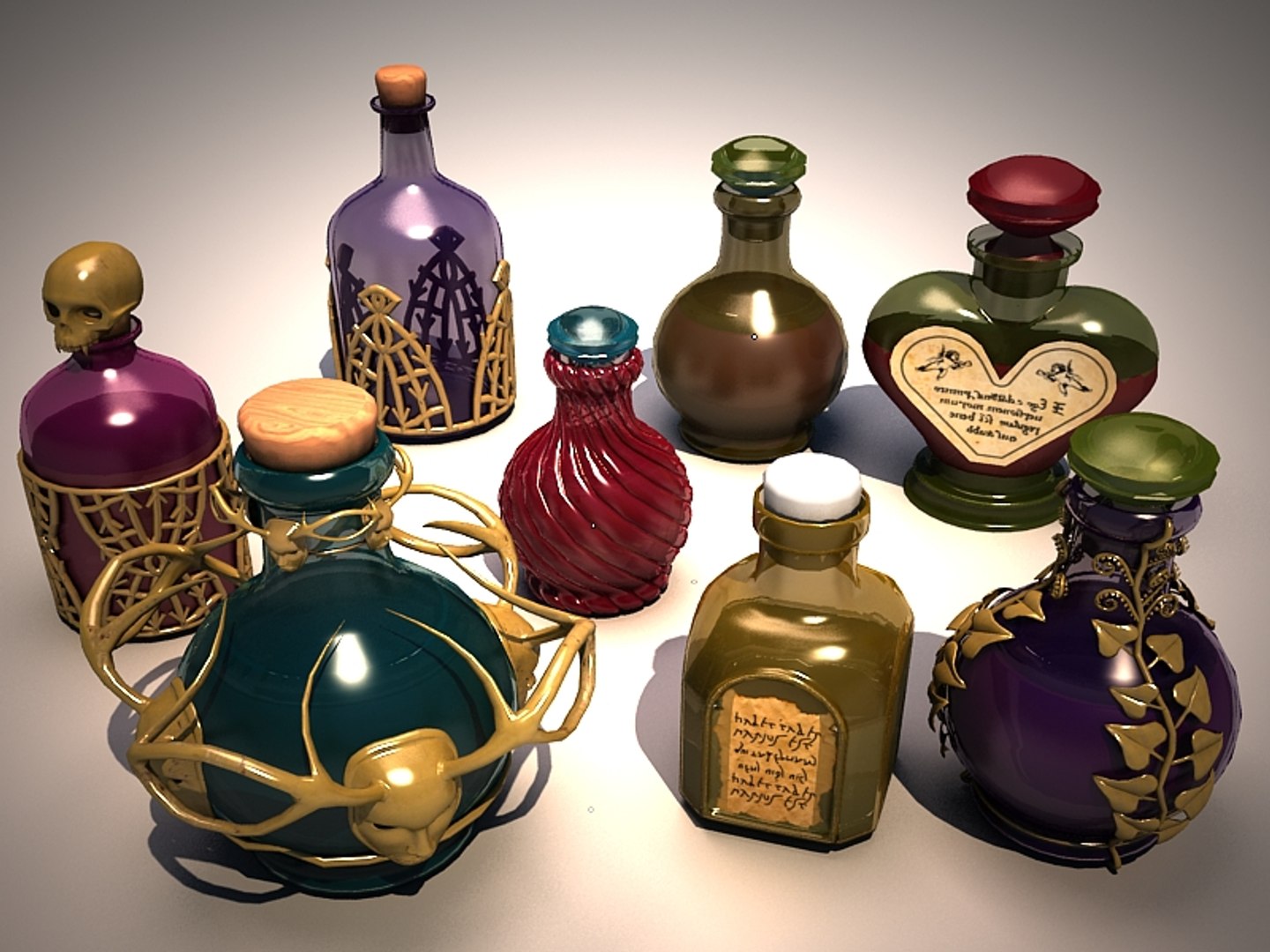 3d magic potions model