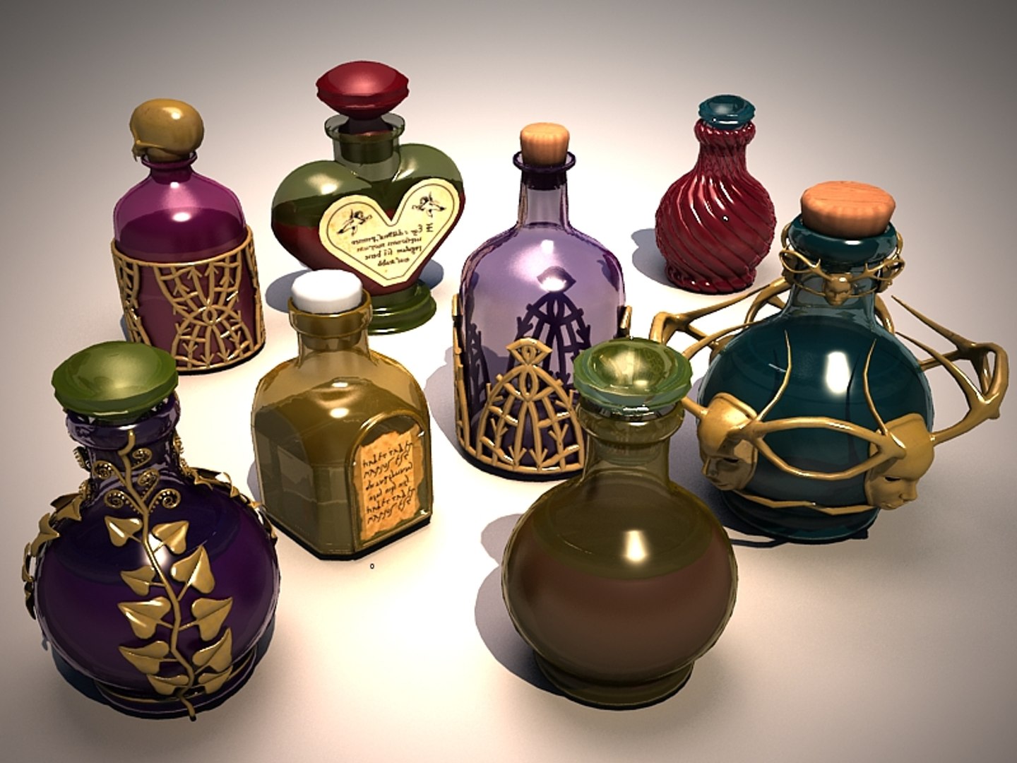 3d magic potions model