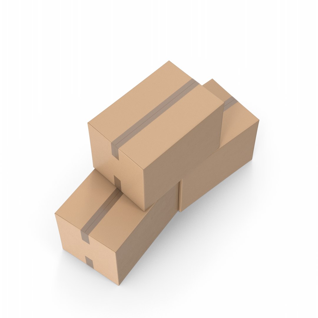 Cardboard Boxes Stack 3D - TurboSquid 2132840