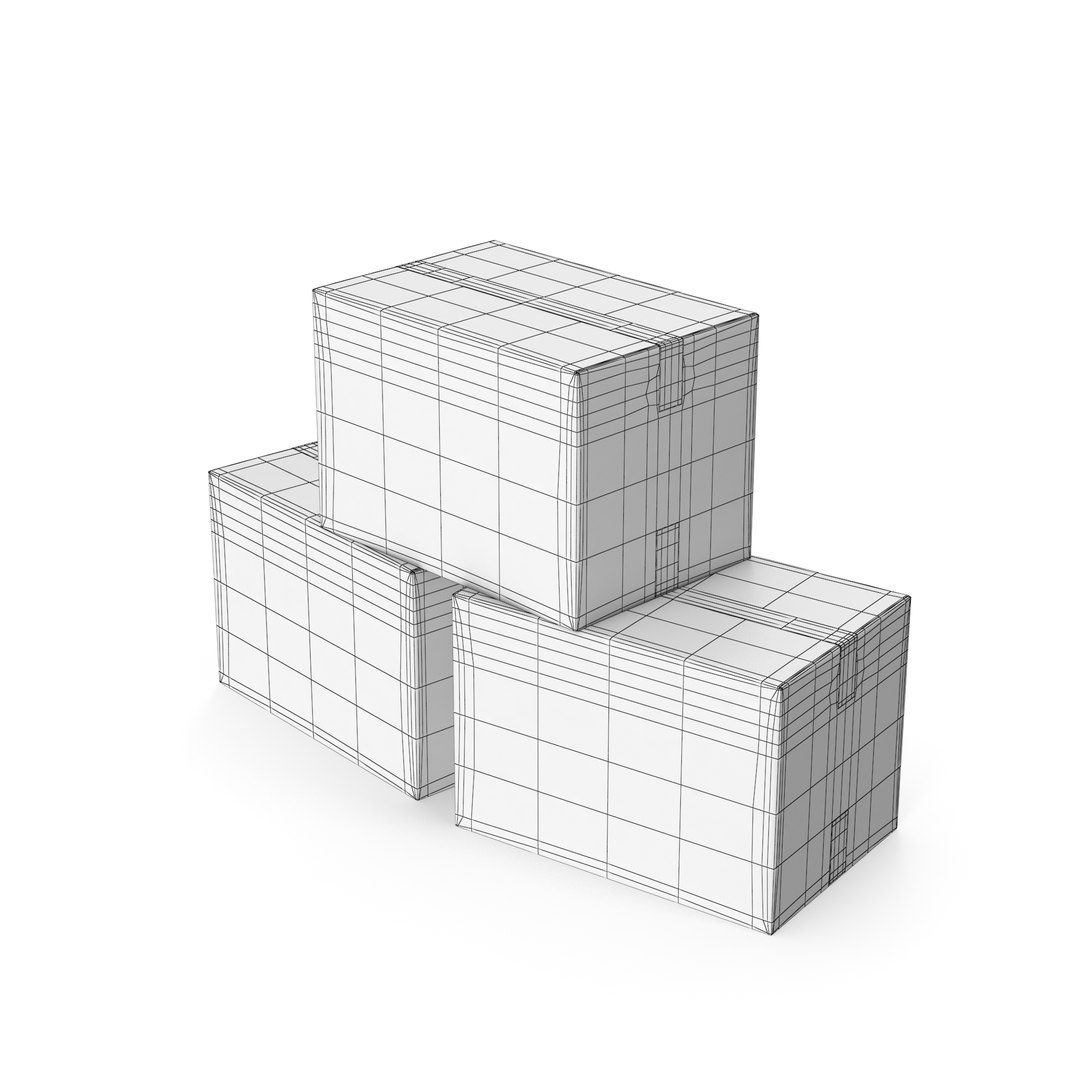 Cardboard Boxes Stack 3D - TurboSquid 2132840