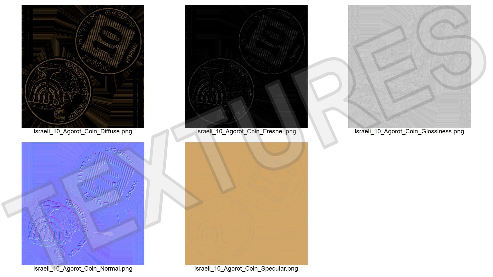 3D Israeli 10 Agorot Coin Model - TurboSquid 2190554
