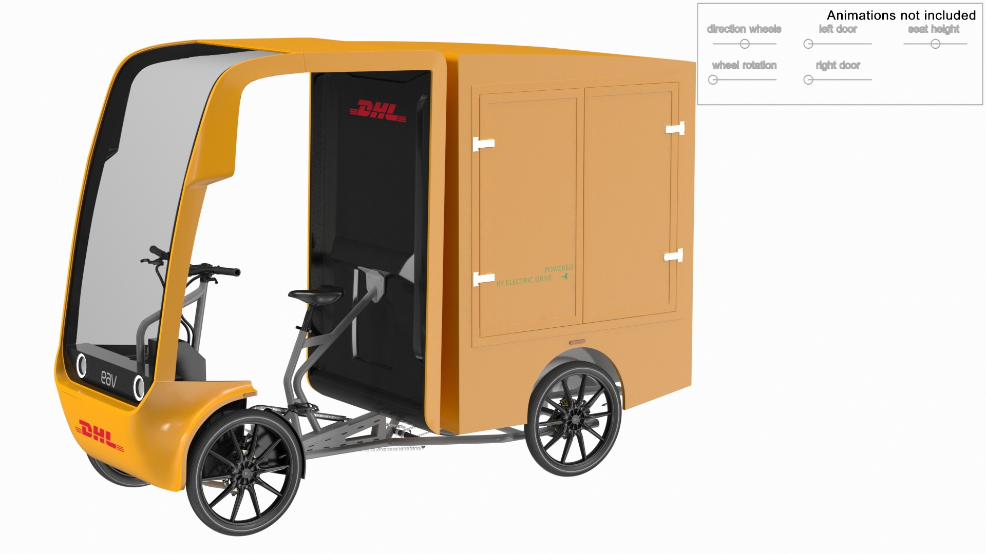 Electric Cargo Bike EAV DHL Rigged 3D - TurboSquid 2185665